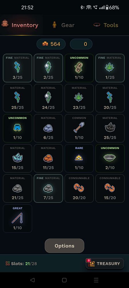 Inventory - Walkscape Walkthrough